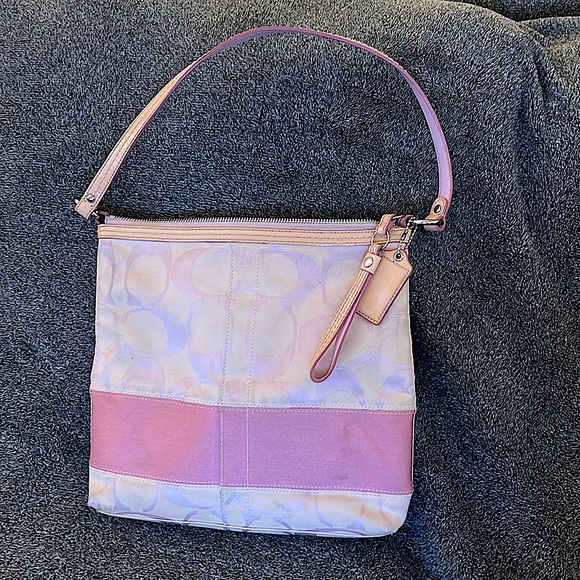 Coach | Bags | Coach Pink With Tan Trim Detachable Crossbody Strap ...